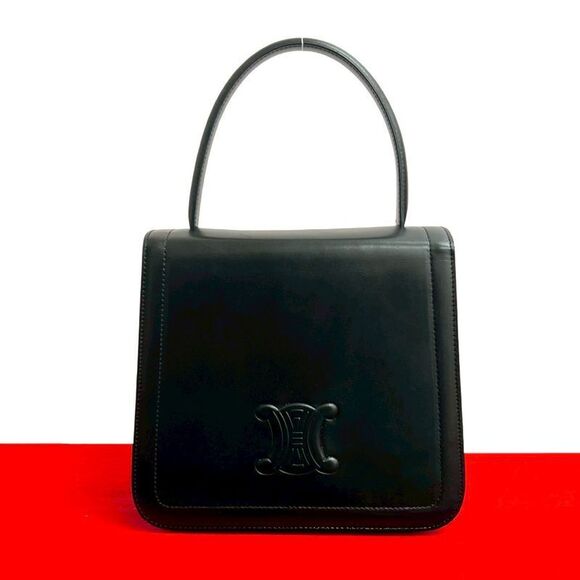 Celine | Bags | Celine Old Triomphe Logo Calf Leather Genuine Leather ...